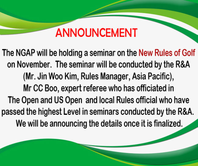 ANNOUNCEMENT: New Rules of Golf – National Golf Association of the ...