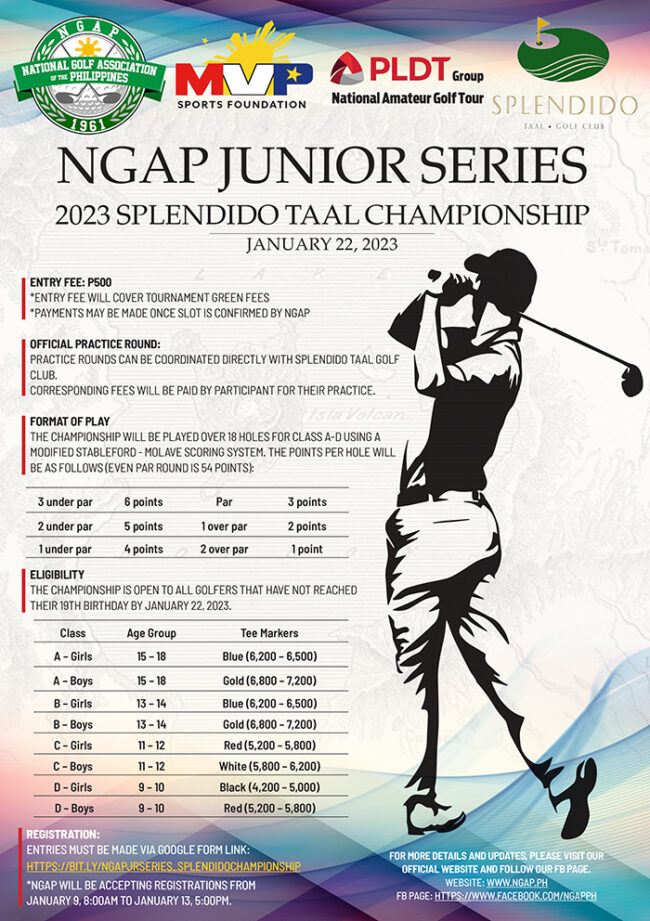 NGAP Junior Series 2023 Splendido Taal Championship – National Golf ...